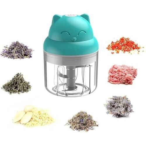 CoolMiみじん切り器 電動 ミンチ機 野菜チョッパー フードプロセッサー USB充電式 可愛い猫の甲羅 : 白山SHOP - 通販 ...