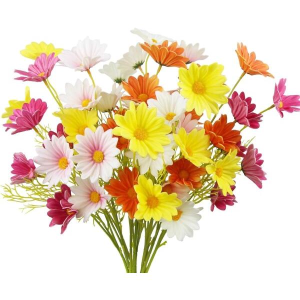 DIFEIUKI デージー 造花 10本セット 5輪花/本 雛菊 枯れない花 カラフル 春の花 本物そっくり 飾り花 : 白山SHOP - 通販 - Yahoo!ショッピング