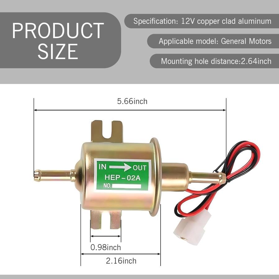 1 PC Auto 3 Psi-5 Psi Fuel Pump, 5.66" x 3.42" 12V Low Pressure Piston Heavy Duty Fuel Supply ...