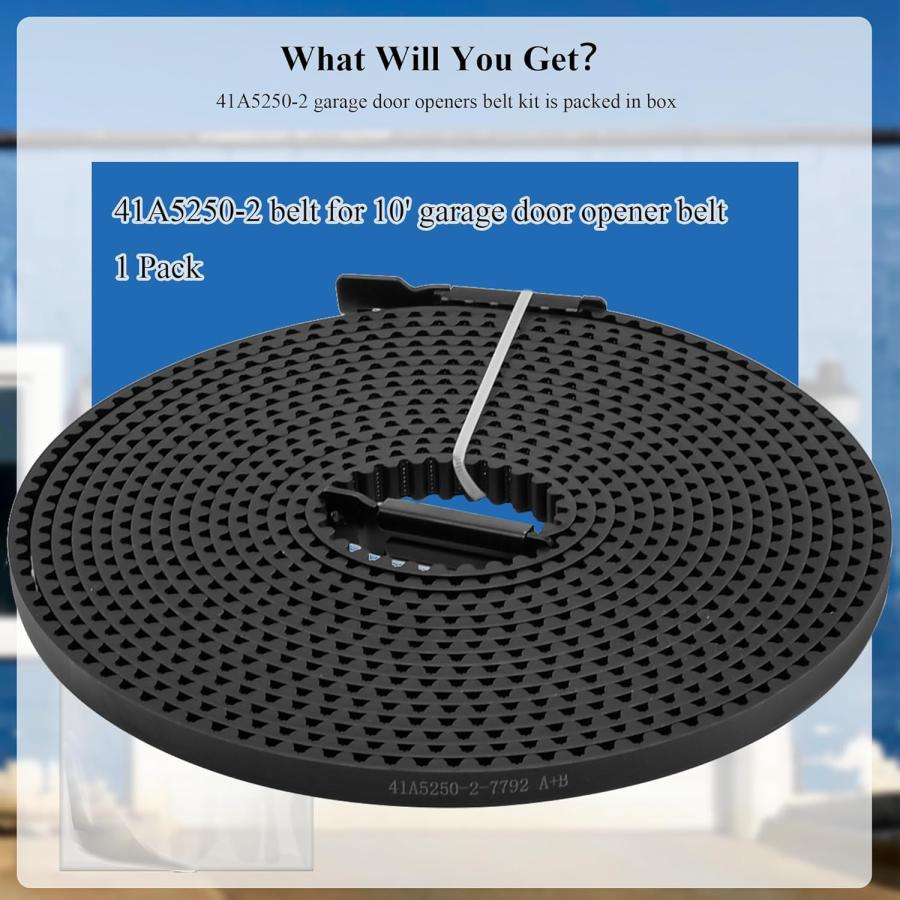 41A5250-2 Garage Door Drive Belt 307"-Compatible with Chamberlain-Lift-Master 10 Ft Garage Door ...