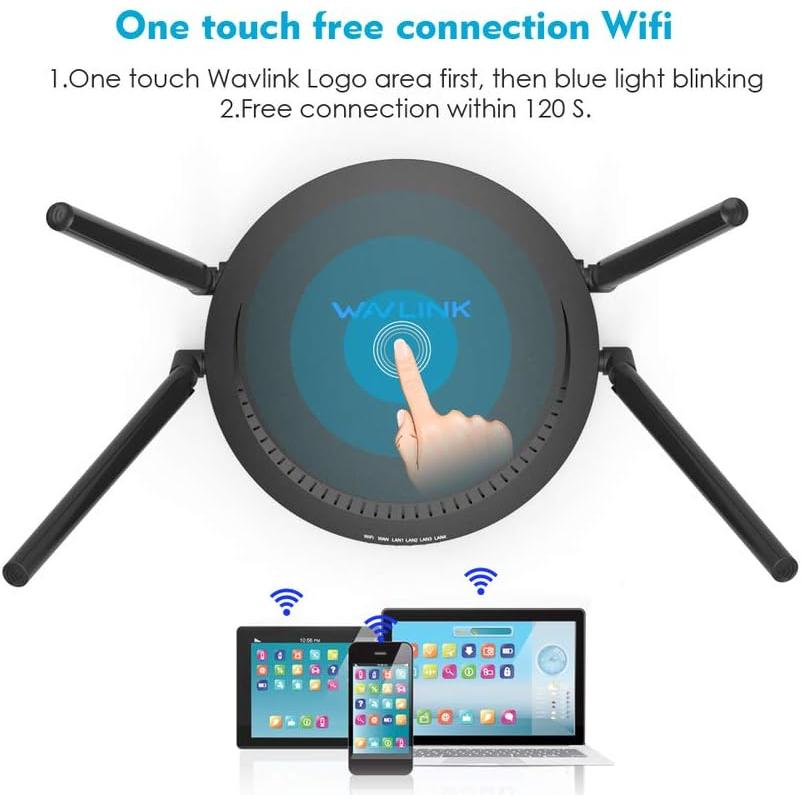WAVLINK AC1200 WiFi Router Dual Band Router for Wireless Internet, 4 ...