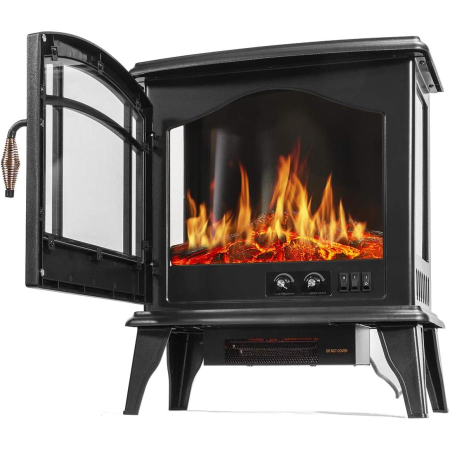 Barton 1500W Electric Fireplace Stove Heater Infrared Quartz 3D-Flame ...