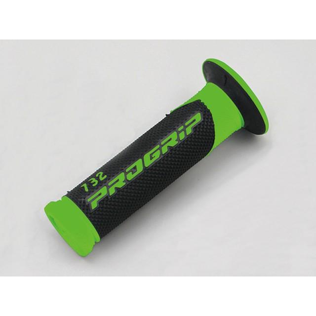 DAYTONA（デイトナ） PRO GRIP（プログリップ）スーパーバイクグリップ 732タイプ エンド貫通 耐震ゲル ブラック/グリーン ...