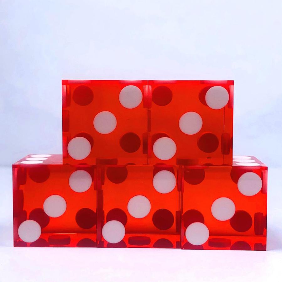 カジノダイス 19mm 5個セット アクリル製 シリアルナンバー入り パーフェクトダイス 透明 サイコロ 赤 レッド :ha-55:HAMMARS - 通販 - Yahoo!ショッピング