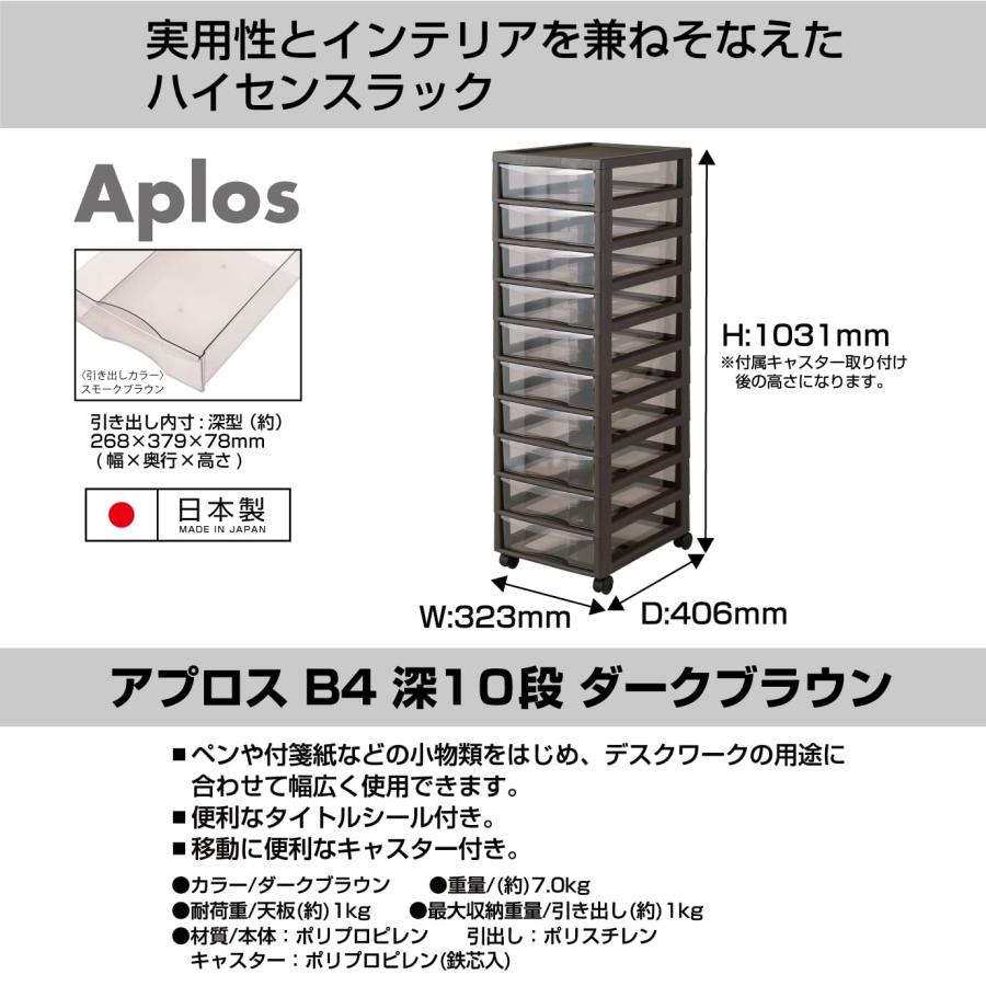 JEJ Aplos(アプロス) レターケースB4(深型10段) ダークブラウン AP-B4-FU10DBR : s-b002coi7de-20240727 : Hana-Hana - 通販 ...