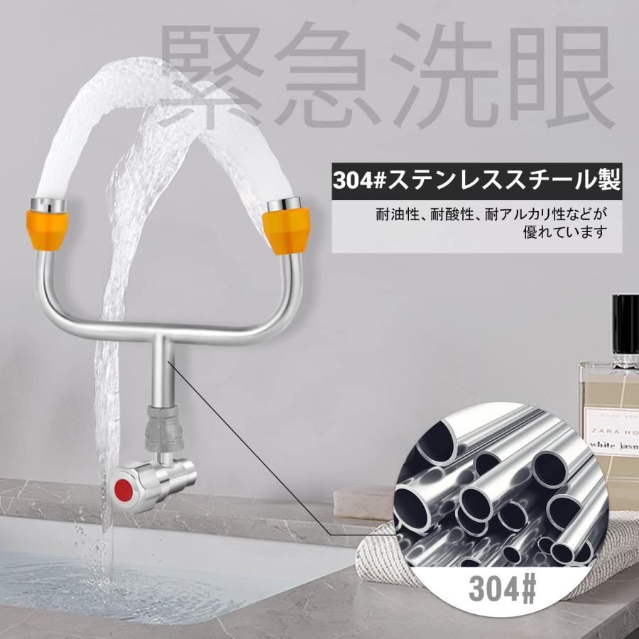 NEWTRY 洗眼器 緊急洗眼 シャワーヘッド ダブルアイウォッシュ 目を洗う用 シンプルタイプ 壁に取り付け 304#ステンレス製 工場用 軽量 : Hana-Hana - 通販 ...