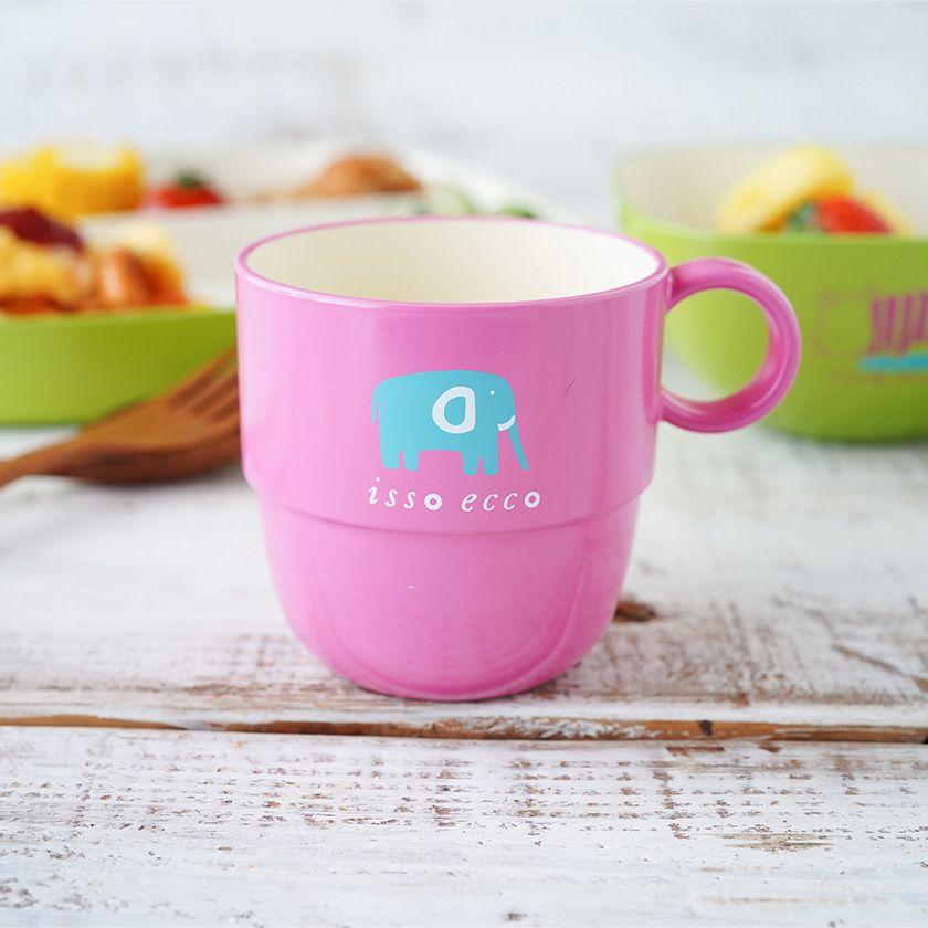 正和（キッチン） isso ecco(イッソ エッコ) アニマル スタッキングマグカップ 240ml ピンク (お取り寄せ品）ABS樹脂 // 日本製 アウトドア食器 樹脂食器 子供食器 ...