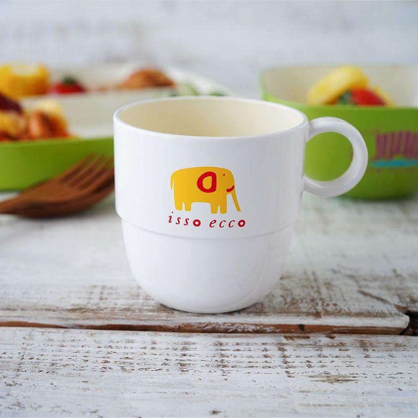 正和（キッチン） isso ecco(イッソ エッコ) アニマル スタッキングマグカップ 240ml ホワイト ABS樹脂 // 日本製 アウトドア食器 : Primitive陶舎花花 ...