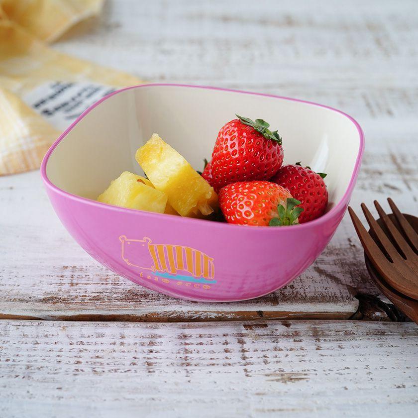 正和 isso ecco(イッソ エッコ) アニマル スクエアボウル 12.5cm ピンク (お取り寄せ品）ABS樹脂 // 日本製 アウトドア食器 樹脂食器 子供食器 かわいい ...