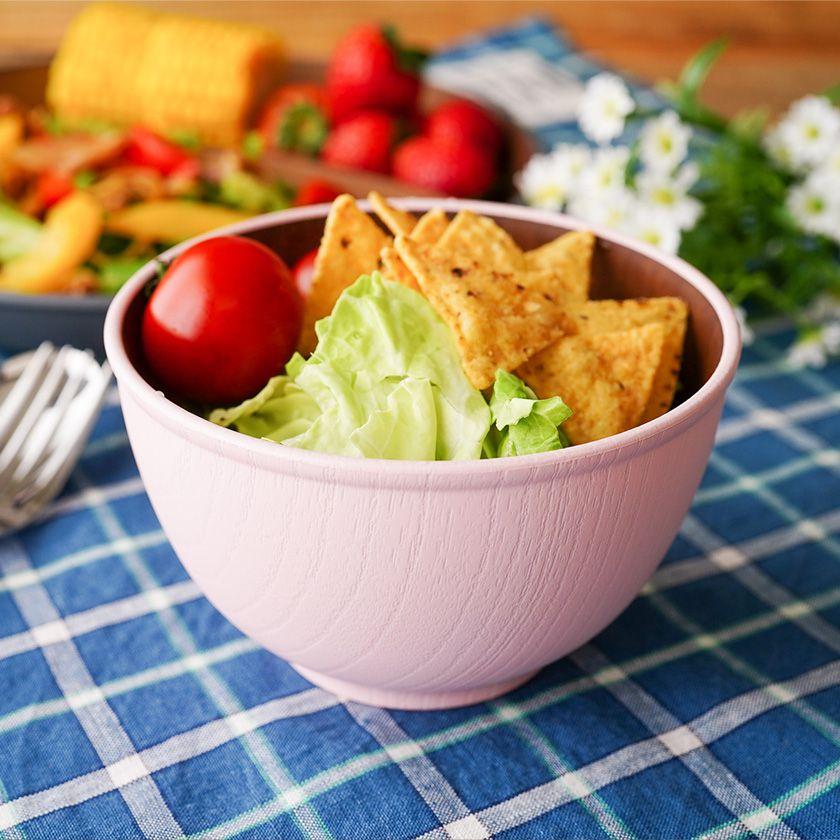 正和（キッチン） isso ecco(イッソ エッコ) 木目調 ボウル M 12.5cm ピンク (お取り寄せ品）ABS樹脂 // 日本製 アウトドア食器 : Primitive陶舎花花 ...