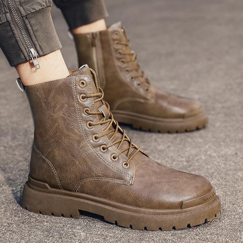 ブーツ メンズ ワークブーツ スノーブーツ ハイカット 厚底 カーゴ