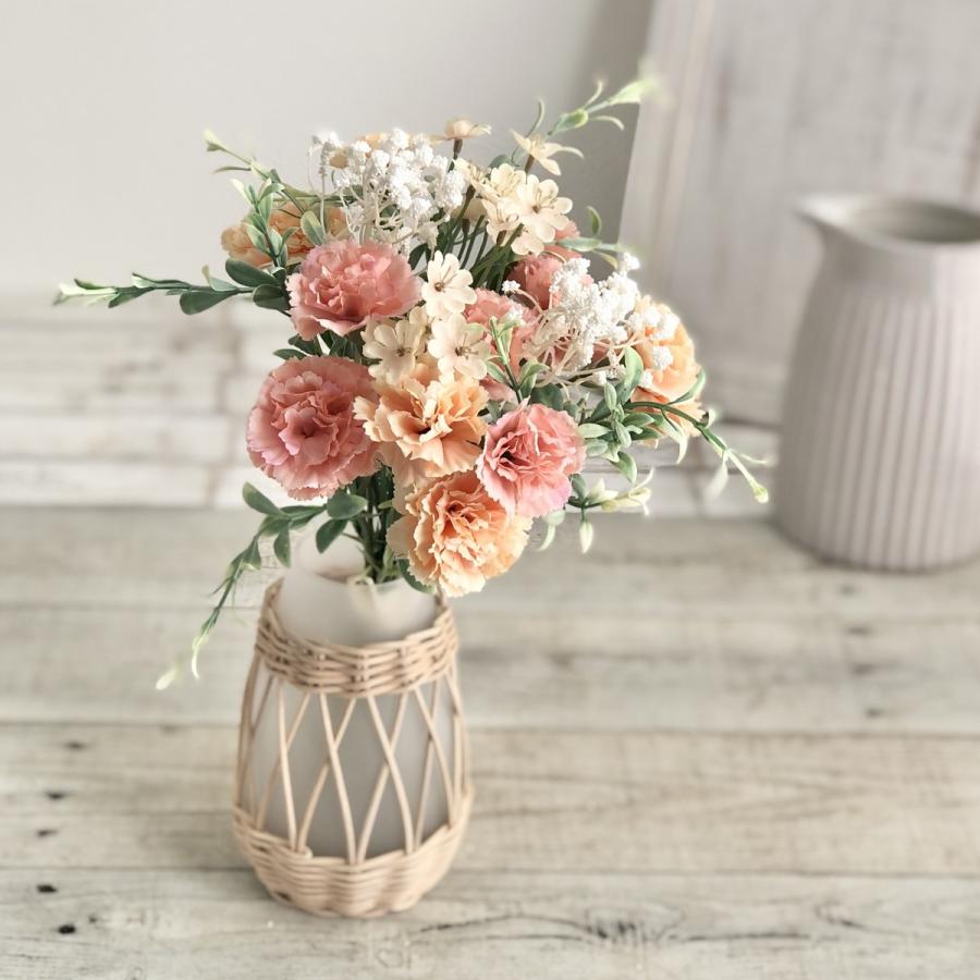 造花 MAGIQ東京堂 ハミングカーネブーケ ピーチピンク #6 PE PK FM008321-006 花材「か行」 カーネーション : はなどんやアソシエ - 通販 - Yahoo!ショッピング