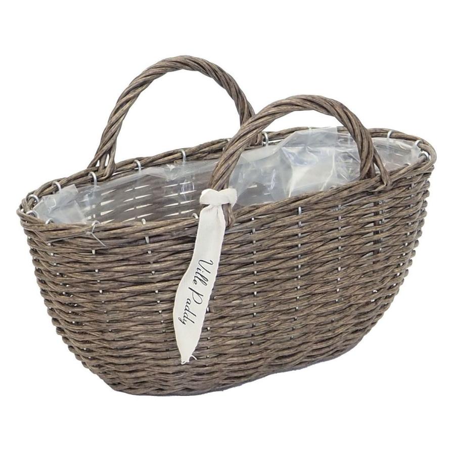 日限定07 村田屋産業 PPラタンバスケット楕円型SGray 3211 かご バスケット フェイク素材バスケット : はなどんやアソシエ ...