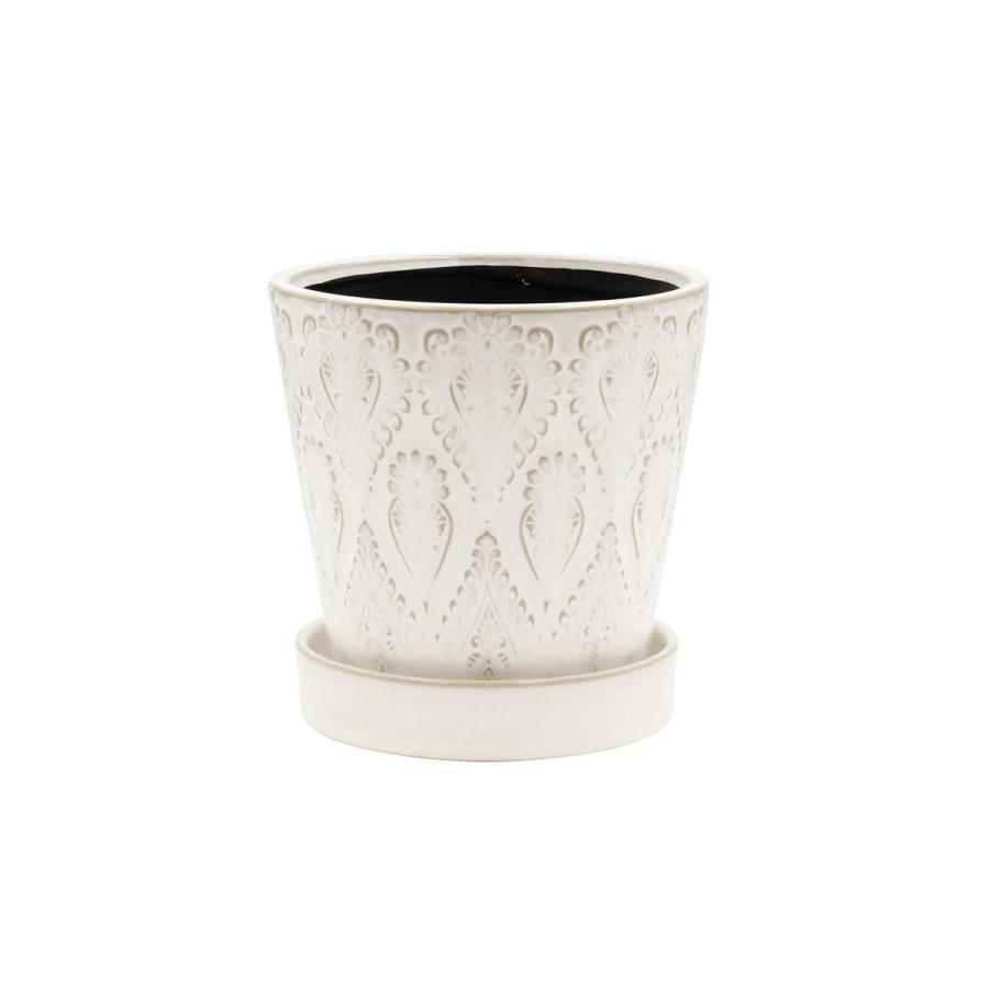 CARNAC グラシエ01-S ホワイト SD44 園芸用品 植木鉢 フラワーポット 陶器 セラミック鉢 : はなどんやアソシエ - 通販 - Yahoo!ショッピング