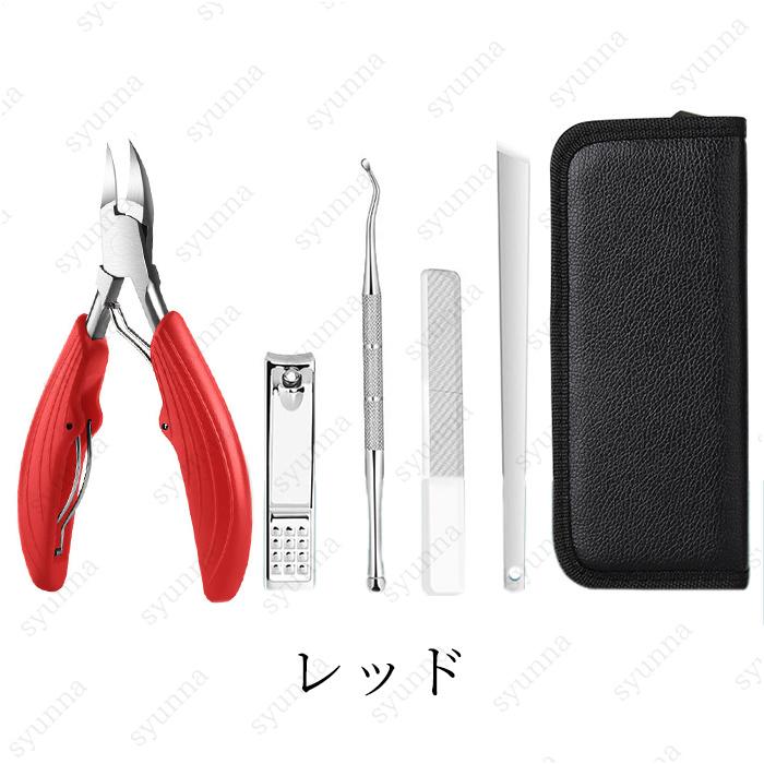 br136# 爪切り ニッパー 日本国内当日発送 6点セット ヤスリ 巻き爪 フットケア 手入れ 厚い爪 足 つめきり ステンレス製 甘皮処理 ネイルケア ゾンデ : hanae19 - 通販 ...