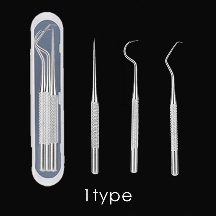 ミニ 歯石取り器具 (br45#) 日本国内当日発送 2type 3本セット ケース付き 歯用ツール 自宅用 デンタルツール ステンレス製 ヤニ 歯垢取り 口臭予防 歯石取り ...