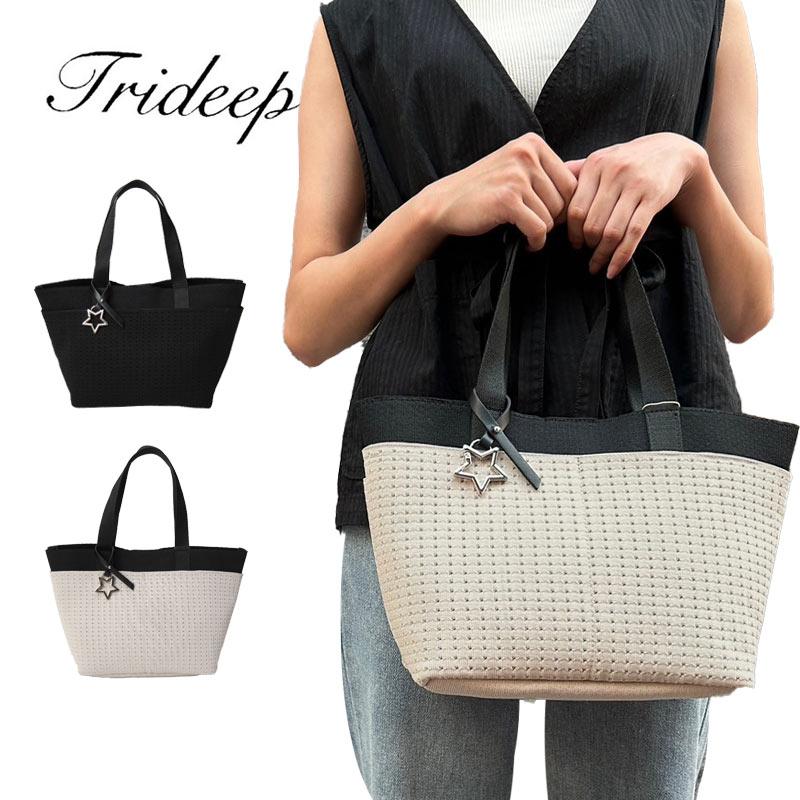 トートバッグ レディース 軽量 マチ広い かわいい ミニバッグ ショルダー トライディープ Trideep 52262 取り外し可能ポーチ付き 星カラビナチャーム付き : はなくら鞄 - 通販 ...