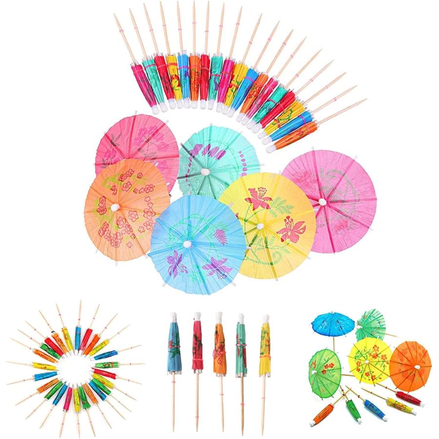 LIKENNY カクテル傘 爪楊枝傘 カクテル 料理の飾り ミニ紙傘 カラフル ハワイ傘 : Mantendo 良品ヤフー店 - 通販 - Yahoo!ショッピング