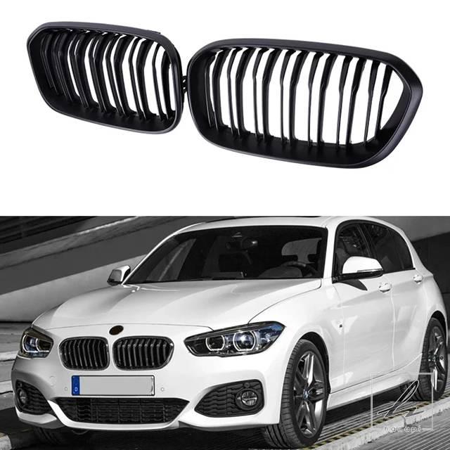 フロントバンパーグリルキドニーレーシンググリル BMW 1 シリーズ F20 F21 2015 2016 2017 ダブルスラット交換グリルグロスブラック : カー用品・車パーツ hanapi ...