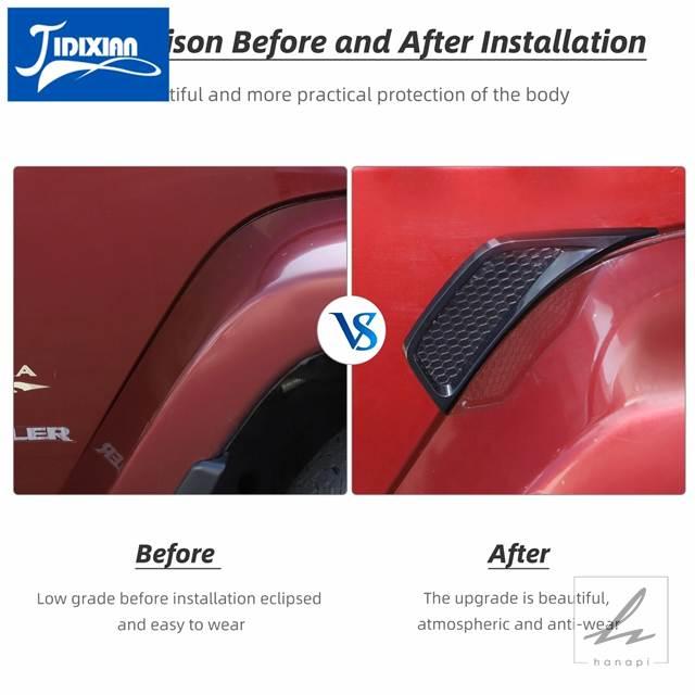 JIDIXIAN ジープラングラー JK 2007-2017 ホイールアイブロウサイドフェンダー装飾カバーステッカー外装アクセサリー : カー用品・車パーツ hanapi - 通販 ...