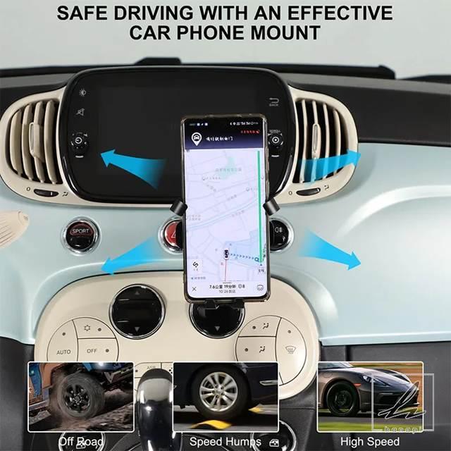 フィアット 500 アバルト 595 2016 + ABS 中央制御携帯電話ホルダー GPS ワイヤレス充電ナビゲーションホルダー : カー用品・車パーツ hanapi - 通販 ...