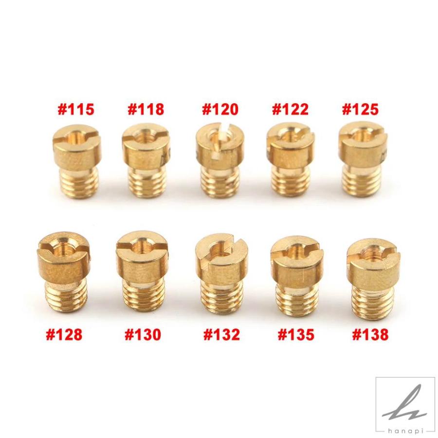 10 個 115 118 120 122 125 128 130 132 135 138 メインジェットキャブレター PWK KEIHIN OKO CVK NSR : カー用品・車パーツ ...