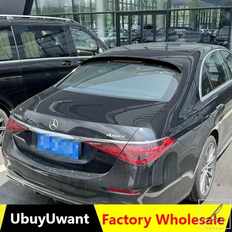 ベンツ W223 S クラス S350 S400 S450 S500 S480 S680 2021-2024 黒リアルーフスポイラーウイング ABS プラスチックアクセサリー : カー用品・車 ...