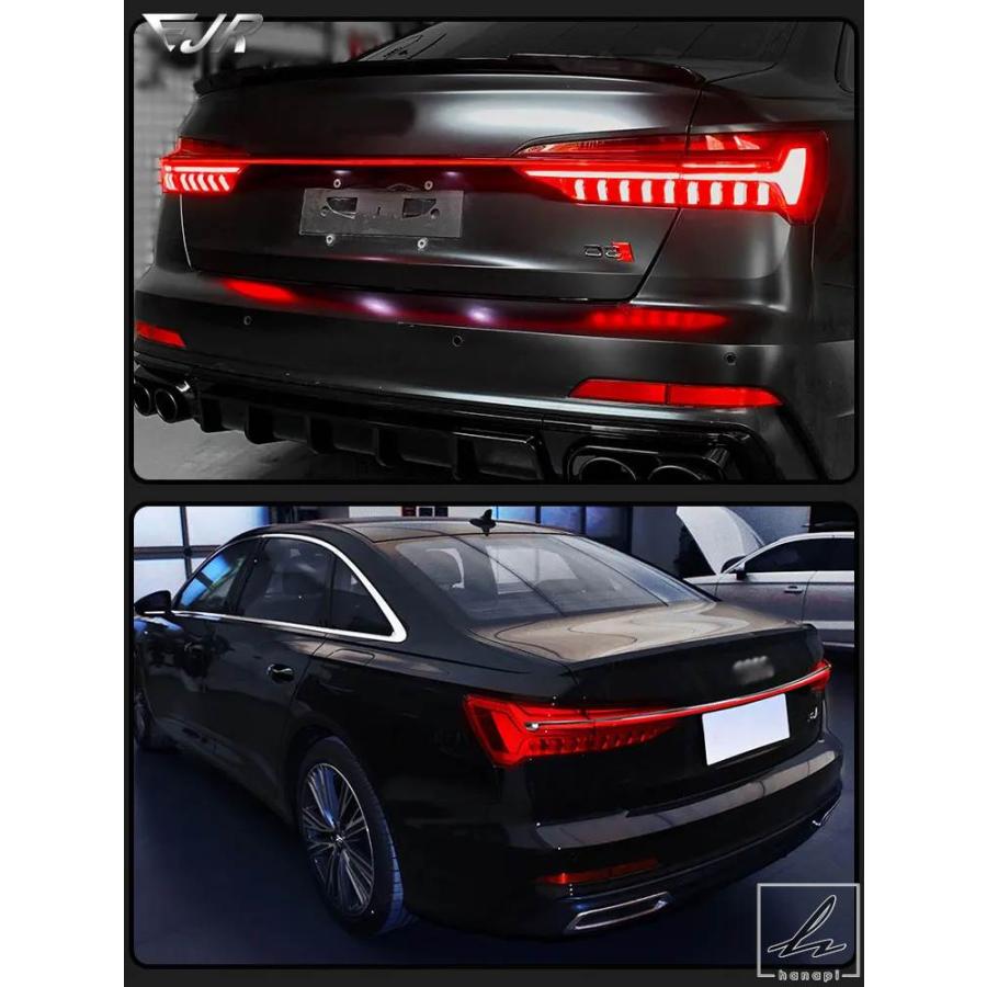 アウディ A6L スルータイプテールライト A6 2019-2023 アップグレード C8 光学ガイド LED ダイナミック流れるライトテールランプオートアクセサリー : カー用品・車パーツ ...