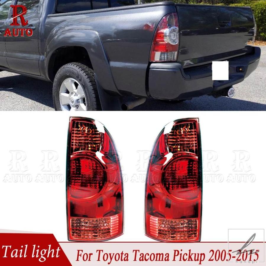 R-AUTO テールライトアセンブリ ブレーキランプ リアフォグランプ ウィンカーライト ワイヤー付き トヨタ タコマ ピックアップ 2005 ...