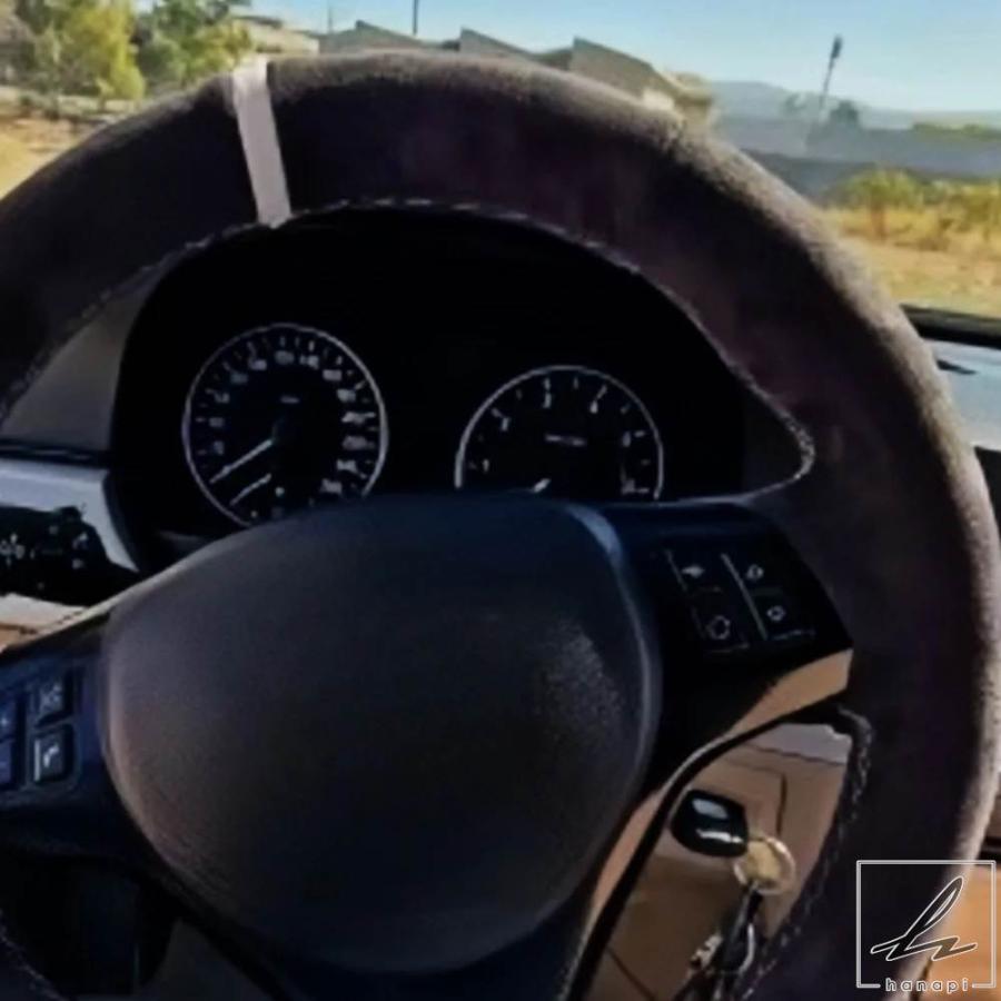 BMW M SPORT M3 E90 E91 E92 E93 E87 E81 E82 E88 X1 E84用 カーステアリングホイール編み込みカバー カスタム 手縫いスエードレザー : カー用 ...