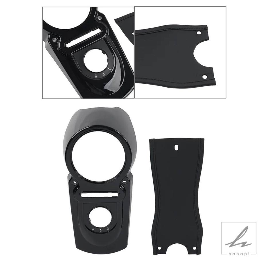 オートバイ燃料タンクコンソールカバー＆ガスタンクパネルビブ ハーレーダイナFXDF FXDB 2008-2013 ABSプラスチック 光沢ブラック 部品 カスタムパーツ : カー用品・車パーツ ...