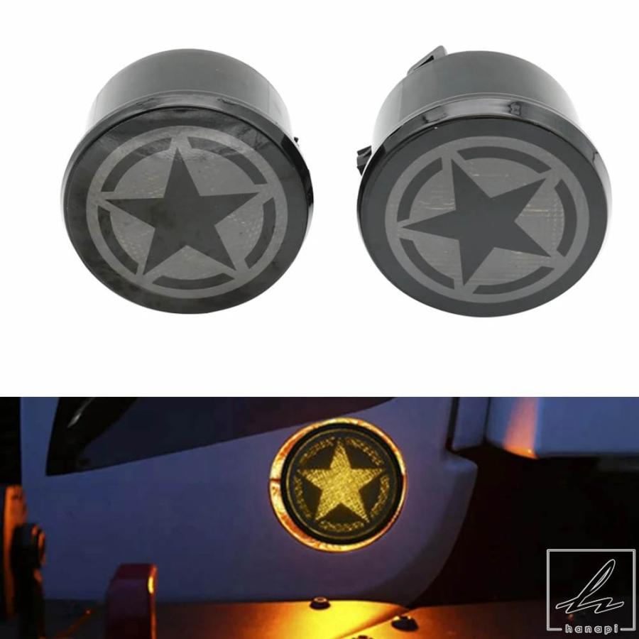 【並行輸入品】 LEDフロントウィンカーライトジープ ラングラー JK 2007-2017用アンバーライトフェンダーサイドライトジープ DRL ランプアセンブリ : カー用品・車パーツ ...