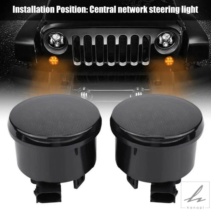 8 LED SMDライト フロントフェンダーフレア ウィンカーライト ジープ ラングラー JK 2007-2017 サイドマーカー パーキングランプ 部品 カスタムパーツ : カー用品・車 ...