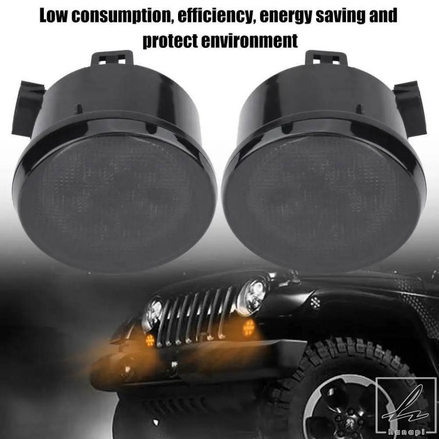 8 LED SMDライト フロントフェンダーフレア ウィンカーライト ジープ ラングラー JK 2007-2017 サイドマーカー パーキングランプ 部品 カスタムパーツ : カー用品・車 ...