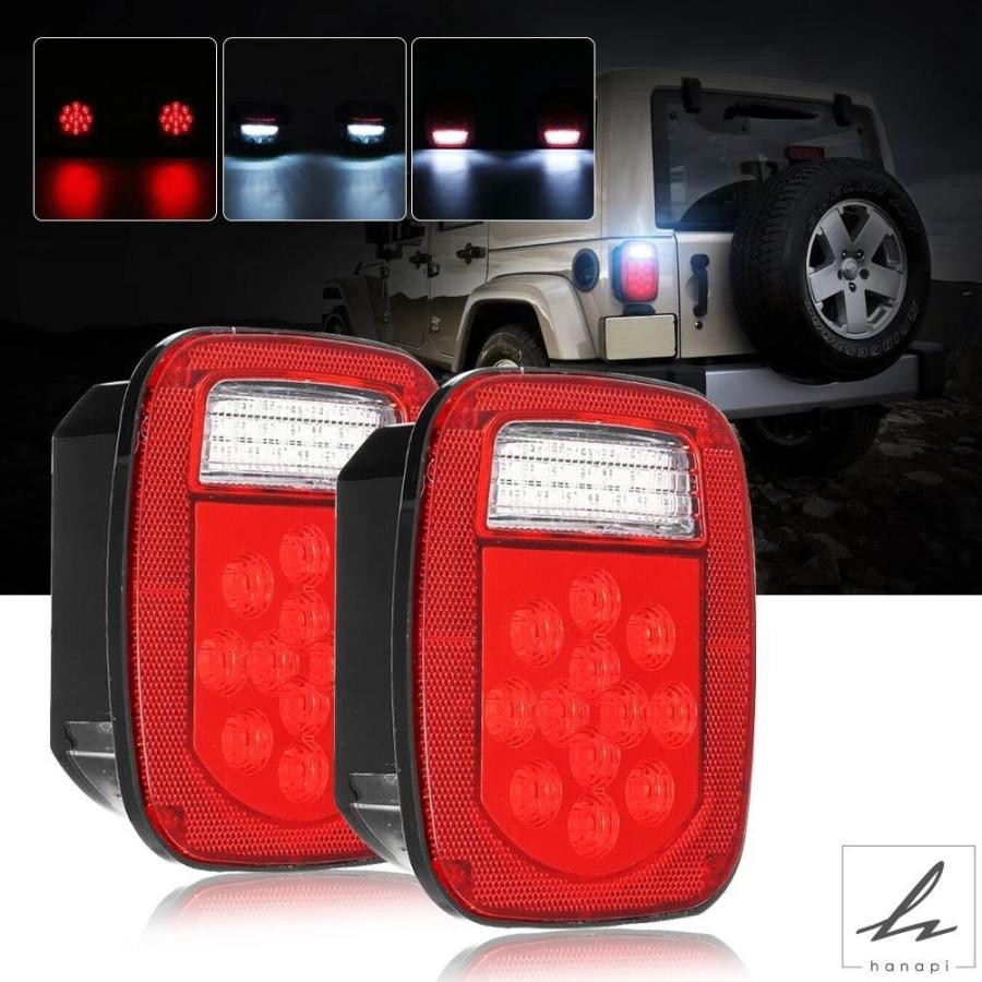 2個 39 LED テールライト ストップ リバース リアブレーキ ウィンカー 防水ランプ ジープ ラングラー TJ CJ 76-06用部品 カスタムパーツ アクセサリー 部品 : カー用品 ...