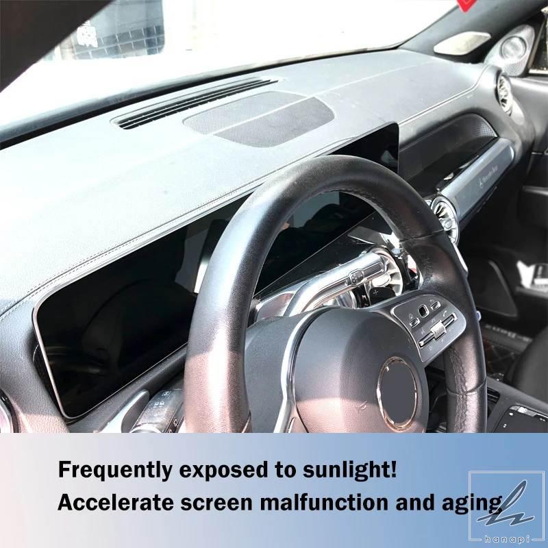 メルセデスベンツ GLB/EQB/EQA/GLA/A/B/CLAクラス 2019-2024 ダッシュスクリーンバイザーカバー カーセンターナビゲーションシェーディングカバー 部品 カス ...