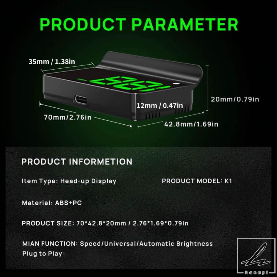 【並行輸入品】KWHUD K1 HUD ヘッドアップディスプレイ 車用 GPS デジタルスピードメーター 汎用スピード フロントガラスプロジェクター プラグアンドプレイ : カー用品・車パーツ ...