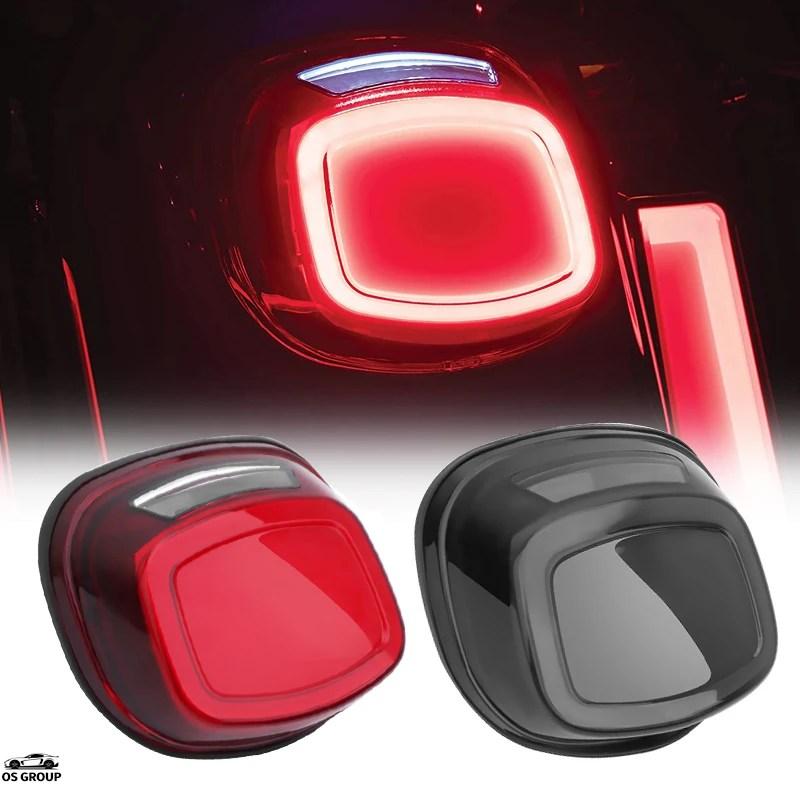 MOTORCYCLE REAR TAIL LIGHT LED BRAKE RUNNING RED SMOKE LAMP TAILLIGHT ...