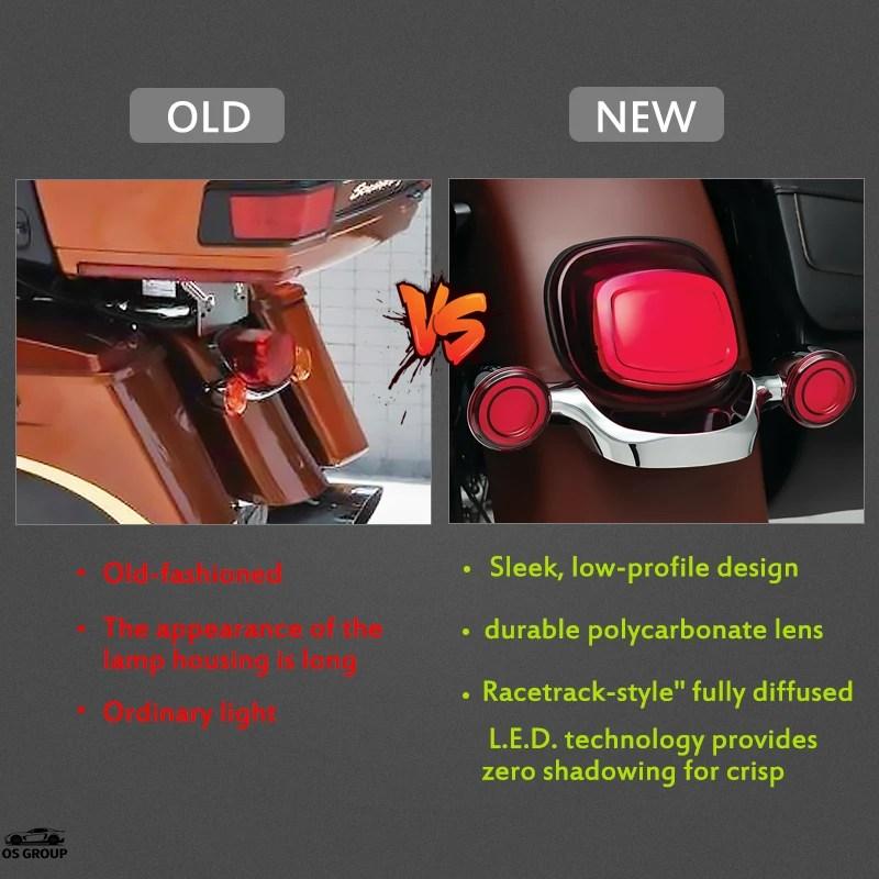 MOTORCYCLE REAR TAIL LIGHT LED BRAKE RUNNING RED SMOKE LAMP TAILLIGHT ...