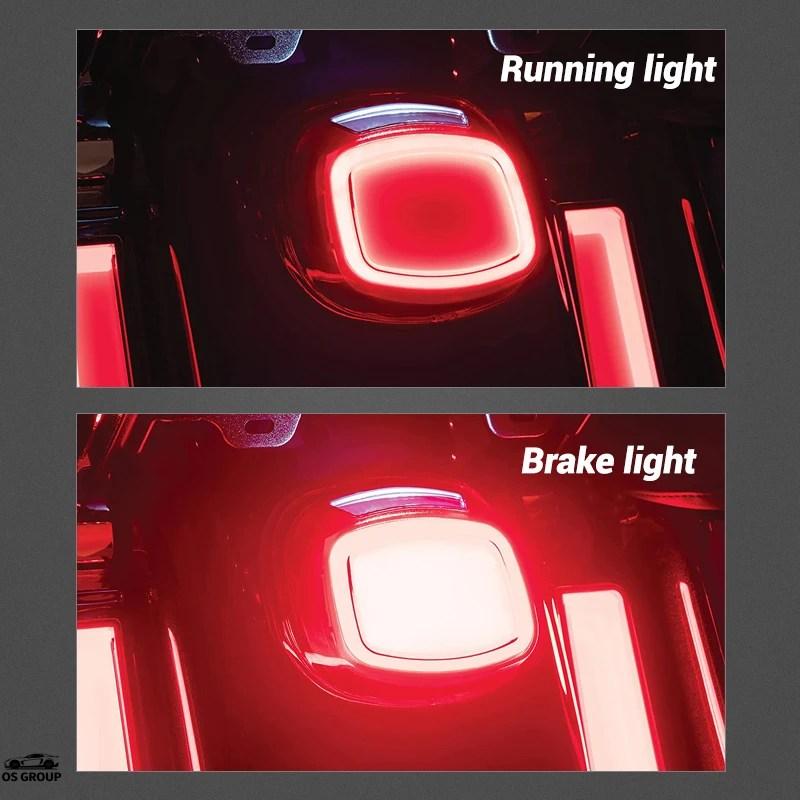 MOTORCYCLE REAR TAIL LIGHT LED BRAKE RUNNING RED SMOKE LAMP TAILLIGHT ...