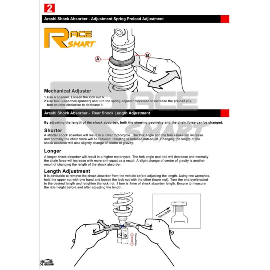 NC750X ABS 2018-2020 Universal 305mm Motorcycle Adjustable Shock ...