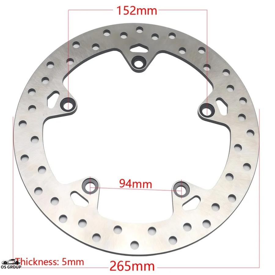 265mm リア ブレーキ Disc Rotor BMW C400X C400 GT 2018年-2020年 F650GS 2007年-2012年 F700GS 2013年-2018年 ...