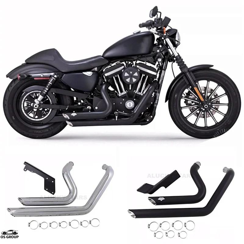 ブラック メッキ バイク V-H エキゾースト マフラー パイプ ハーレー スポーツスター XL1200 XL883 アイアン XL 1200 883 X48 V72 : ハナピ - 通販 ...