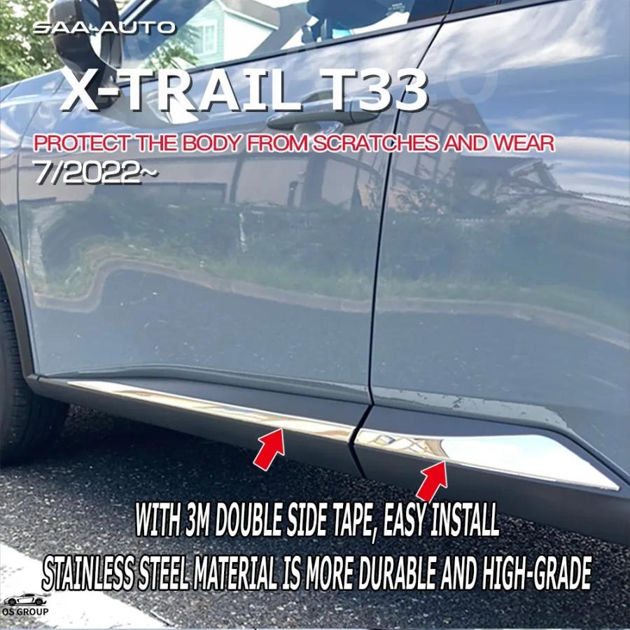 4P ドア サイド ボディ ライン ニッサン エクストレイル T33 2022年 ステンレス メッキ : ハナピ - 通販 - Yahoo!ショッピング