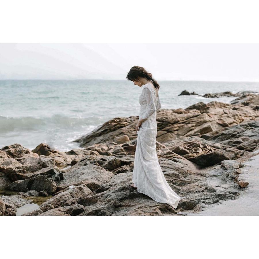 ウエディングドレス 購入 袖あり レース 白 結婚式 二次会 花嫁 披露宴