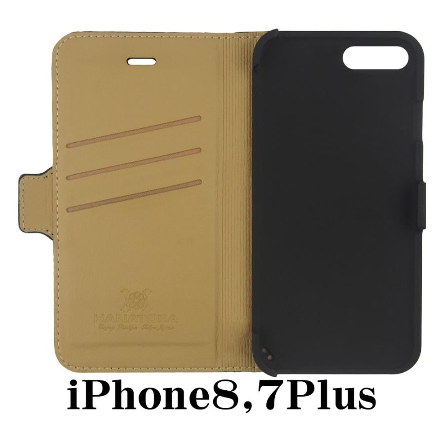 スマホケース iPhoneケース 手帳型 スタンド iPhone8Plus iPhone7Plus マグネット ストラップ 液晶フィルム 付属 カードポケット PUレザー HANATORA ...