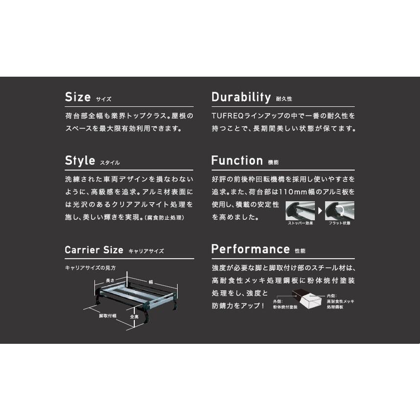 TUFREQ(タフレック) ルーフキャリア H+シリーズ 【ホンダ N-VAN H30.7-】 品番：HH435A+ (Code：S-7) : ななこ屋 - 通販 - Yahoo!ショッピング