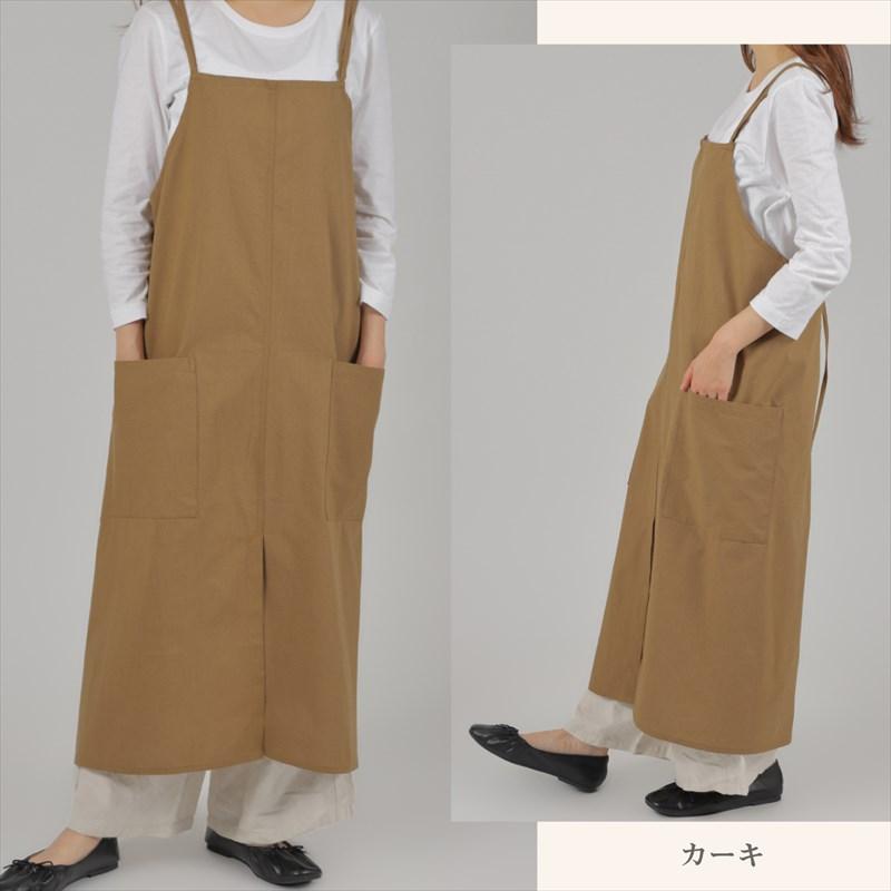 Aness(アネス) 細見えエプロン ロング丈 エプロン 着脱簡単 被るだけ ゆったり 撥水機能付き レディース 無地 p707 : ベルディン - 通販 - Yahoo!ショッピング