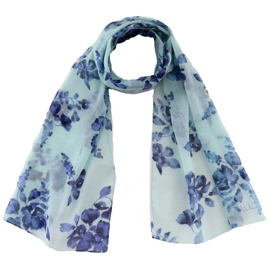 Sybilla シビラ ロングチーフ（UVカット加工付き）小花 ブルー : ハンカチーフギャラリーYahoo!店 - 通販 - Yahoo!ショッピング