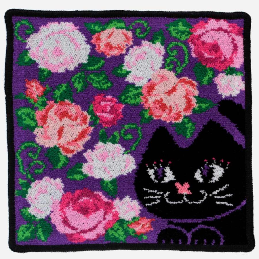 ANNA SUI アナ スイ シェニール織 タオルハンカチ 猫と薔薇 パープル : ハンカチーフギャラリーYahoo!店 - 通販 - Yahoo!ショッピング